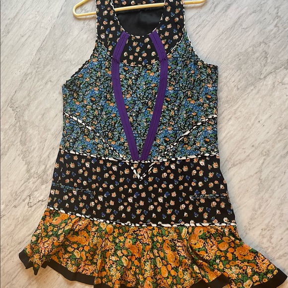 Coach | Dresses | Coach Floral Print Patchwork Dress Size Large | Poshmark
